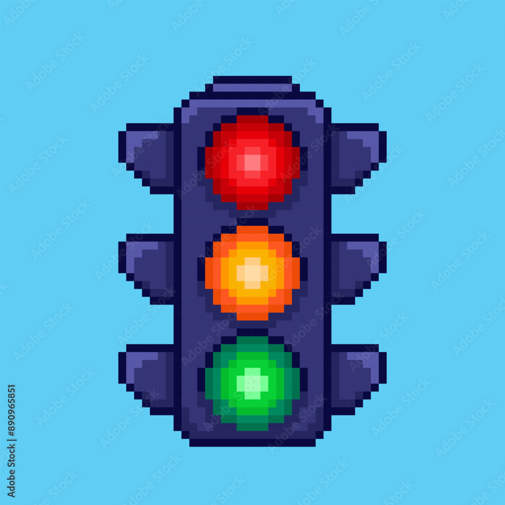 Pixel art traffic light game asset design Stock Vector | Adobe Stock