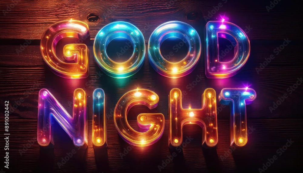 Good night images, Sweet dream and Good night concept, glowing glass 3d ...