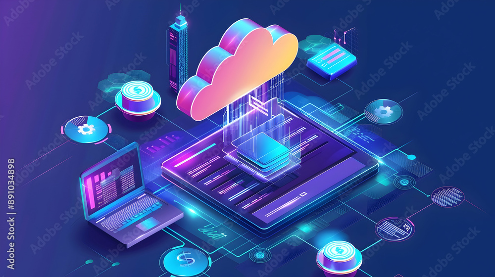 Cloud Computing Cost Efficiency, cost efficiency in cloud computing with an image showing pay ...