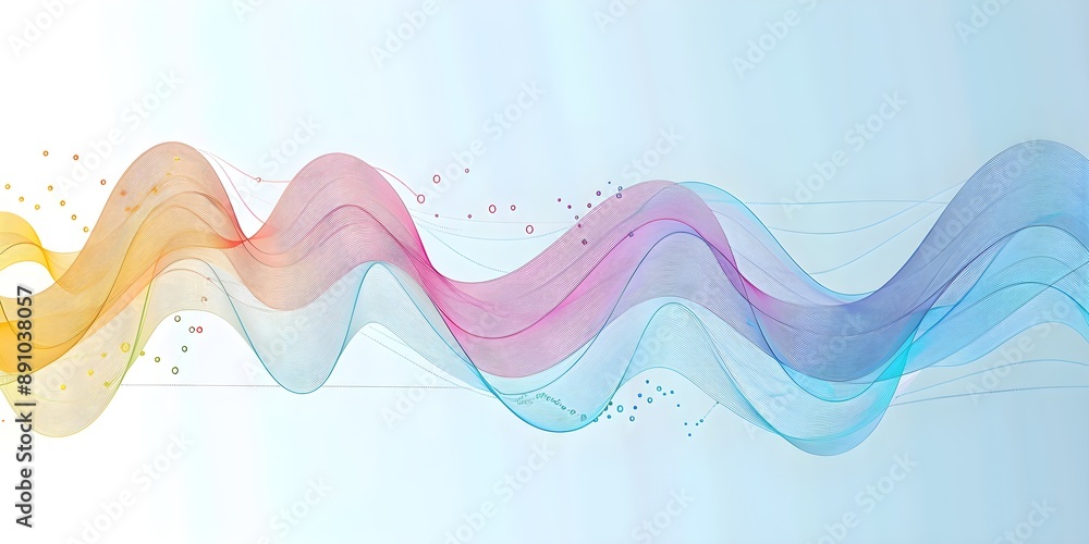 Modern line chart with smooth curves and bright colors, displayed on a ...