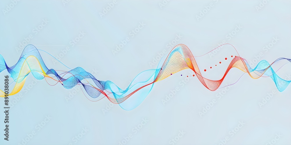 Modern line chart with smooth curves and bright colors, displayed on a ...