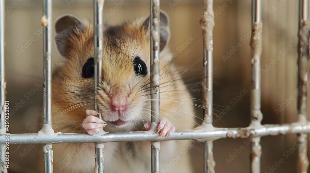 Hamster Escapes from Prison, Captured in a Playful Scene with Tiny Jail ...