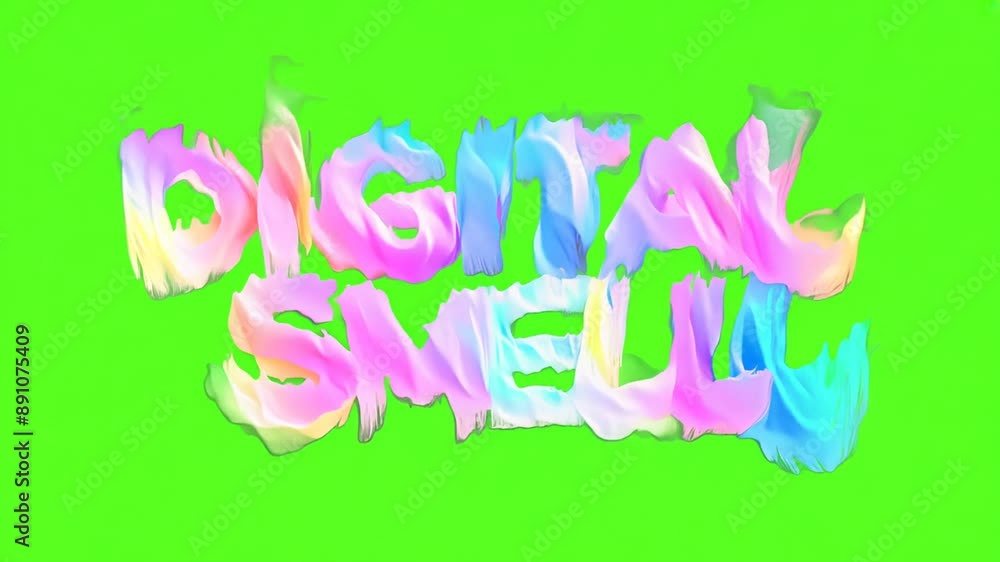 Digital Smell text animation on green screen, concepts of the metaverse ...