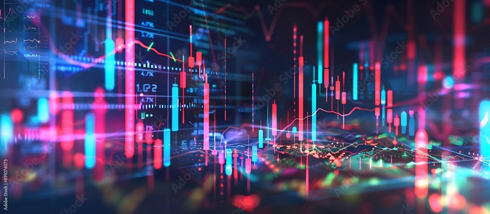 Abstract digital wallpaper showcasing a stock market background with ...