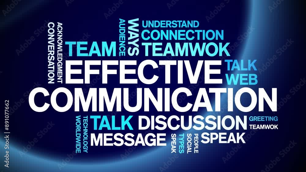 Effective Communication animated word cloud;text design animation tag ...