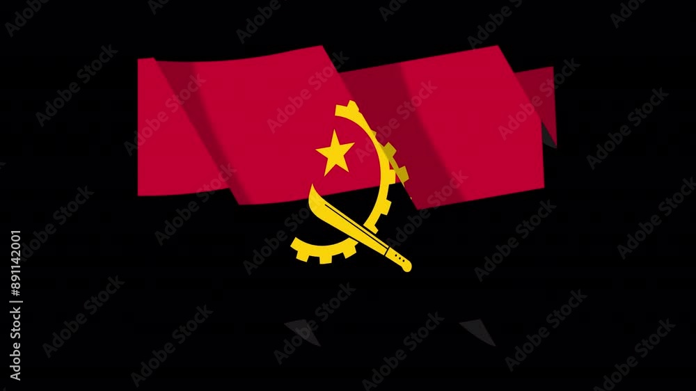 Looping animation of the Angola flag with alpha channel, waving flag 4k ...