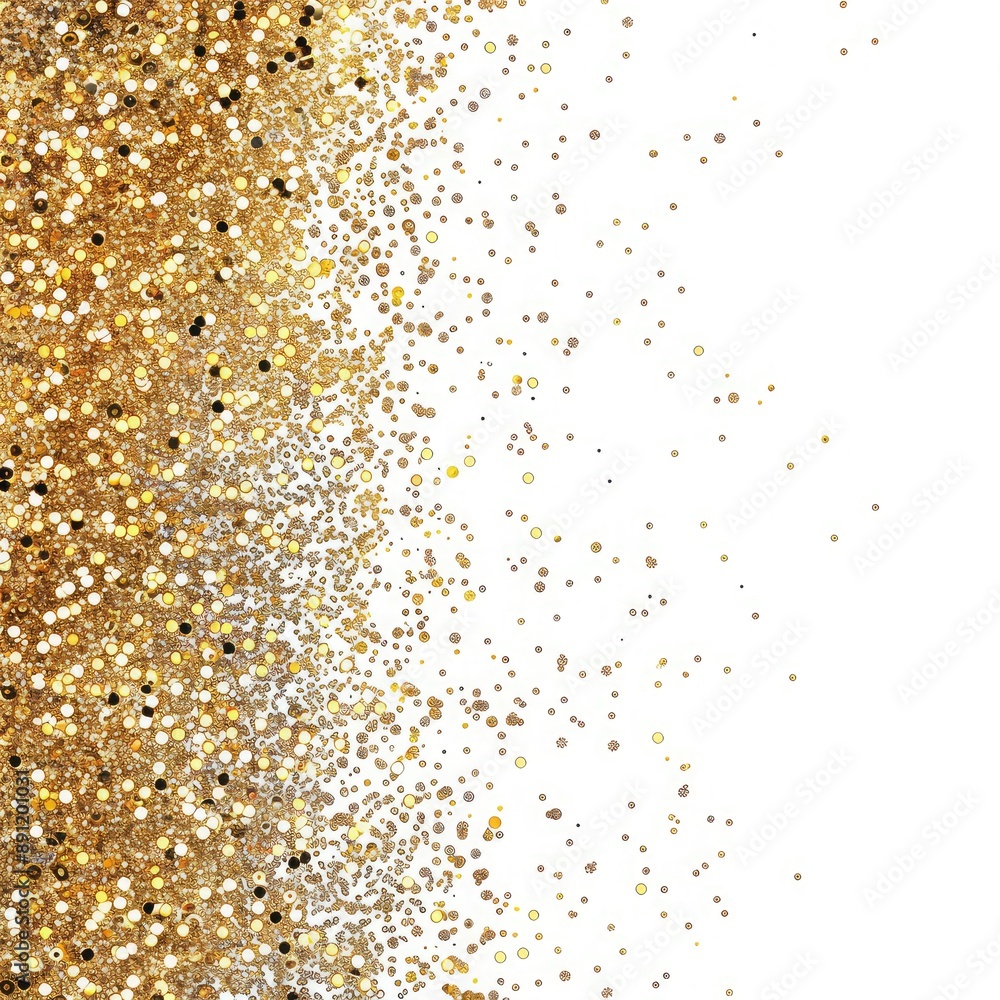 Ilustrace „Golden glitter background, Sparkling small confetti ...