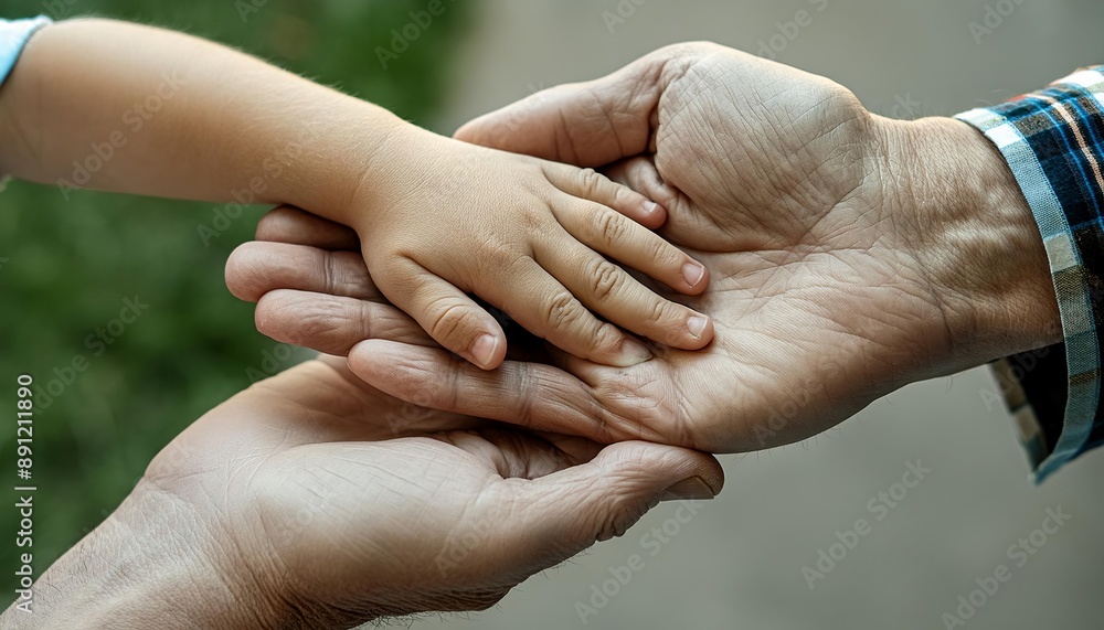 Elderly hand holding Young Toddler Hand - Difference between ...