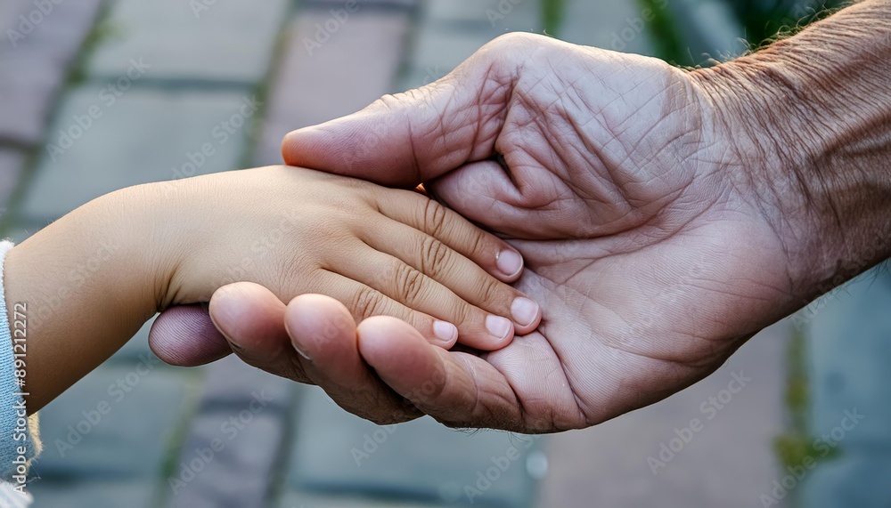Elderly hand holding Young Toddler Hand - Difference between ...
