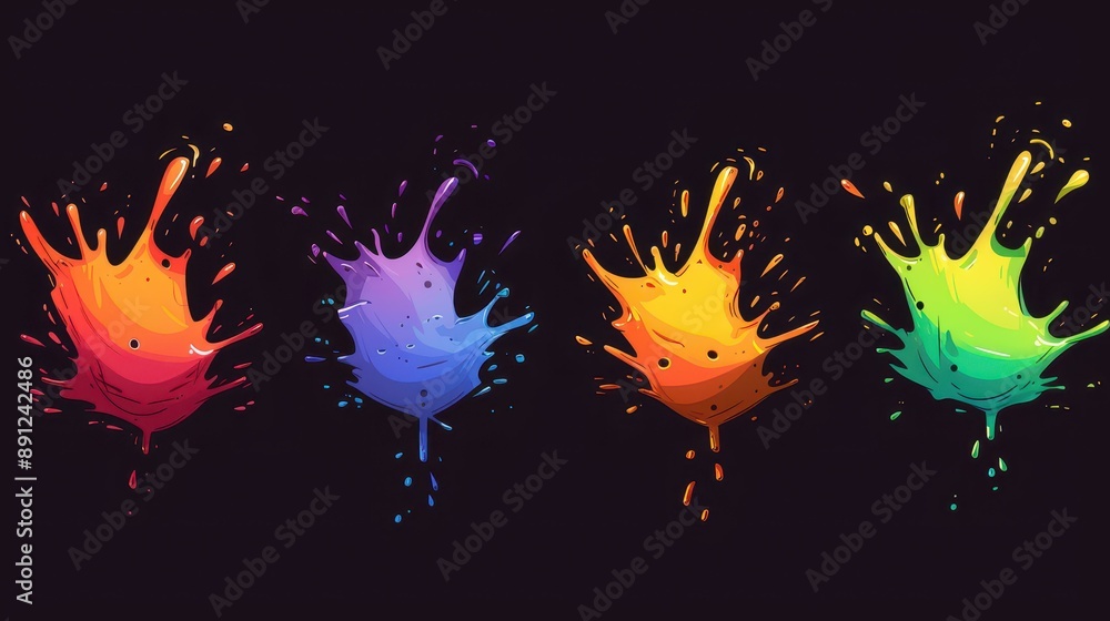 ภาพประกอบสต็อก Stunning set of soap bubble explosion sprites for ...