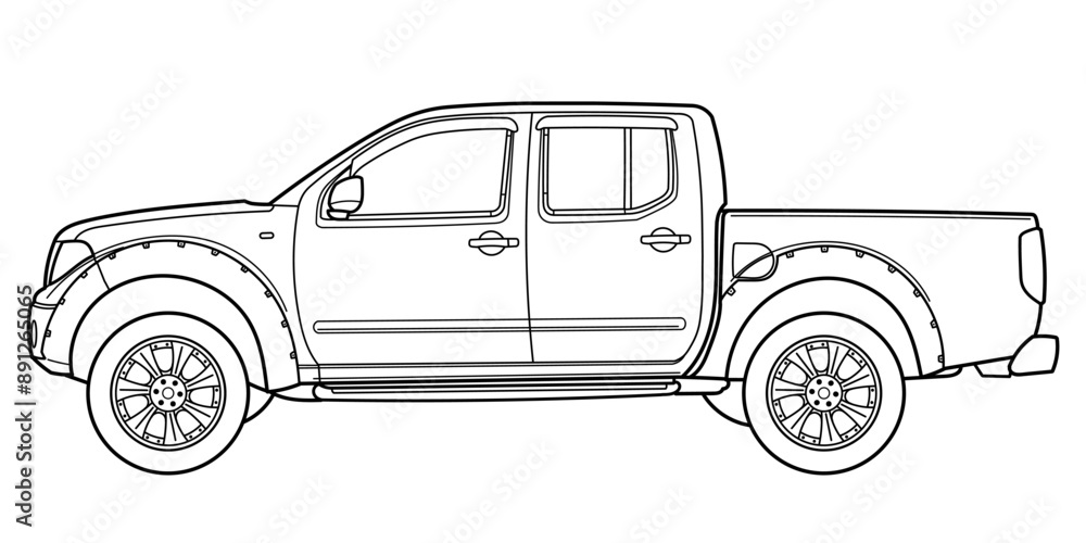 Ivano-Frankivsk, Ukraine - 07 July 2024: Outline drawing of a Nissan ...