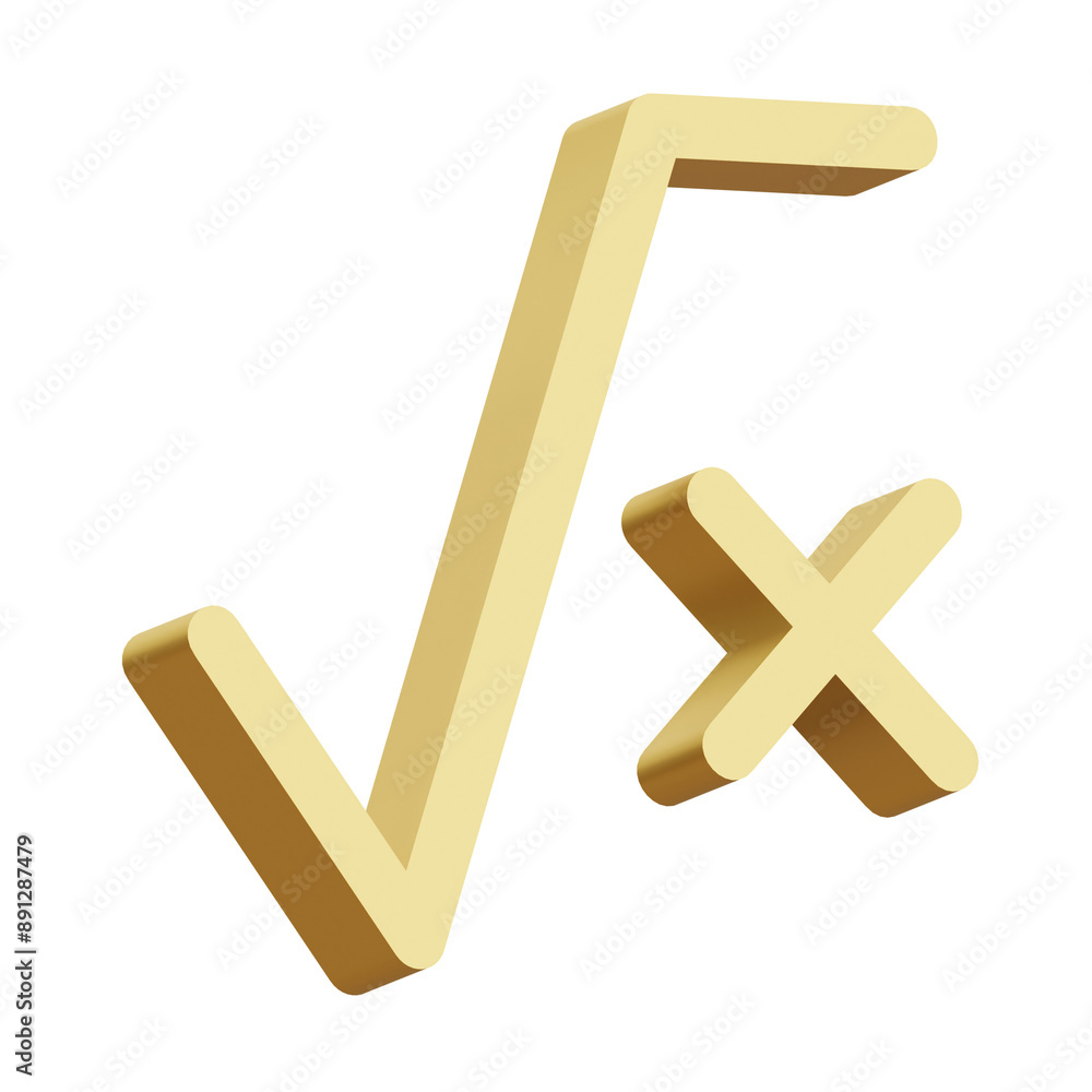 square root 3d, 3d icon, 3d illustration, style, render, rendering ...