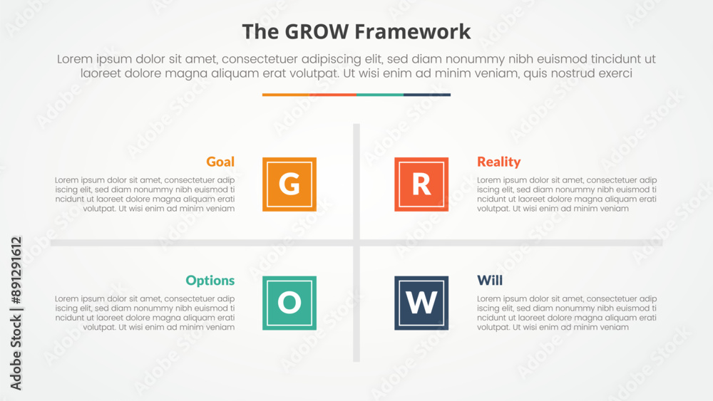 GROW model coaching infographic concept for slide presentation with ...