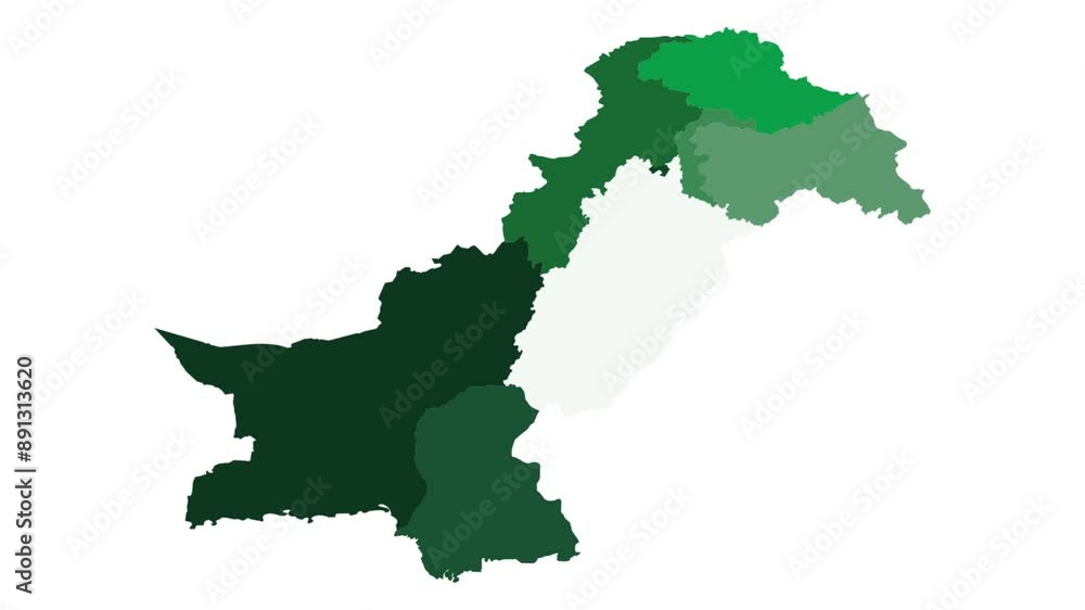 Animated Map of Pakistan with Provinces and Territories Stock Video ...