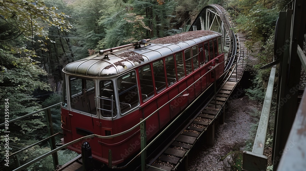 Funicular Railway System with Scenic Views, Showcasing the Unique ...