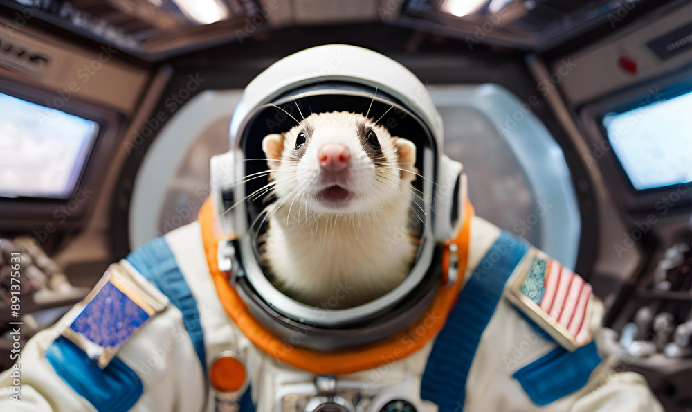 Astronaut Ferret: Ferrets in space suits with visors and glasses ...