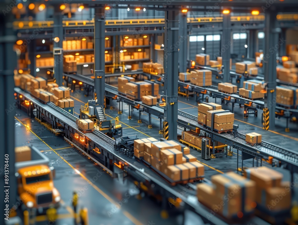 State-of-the-Art Distribution Center Shipping Area in Hyper-Realistic ...