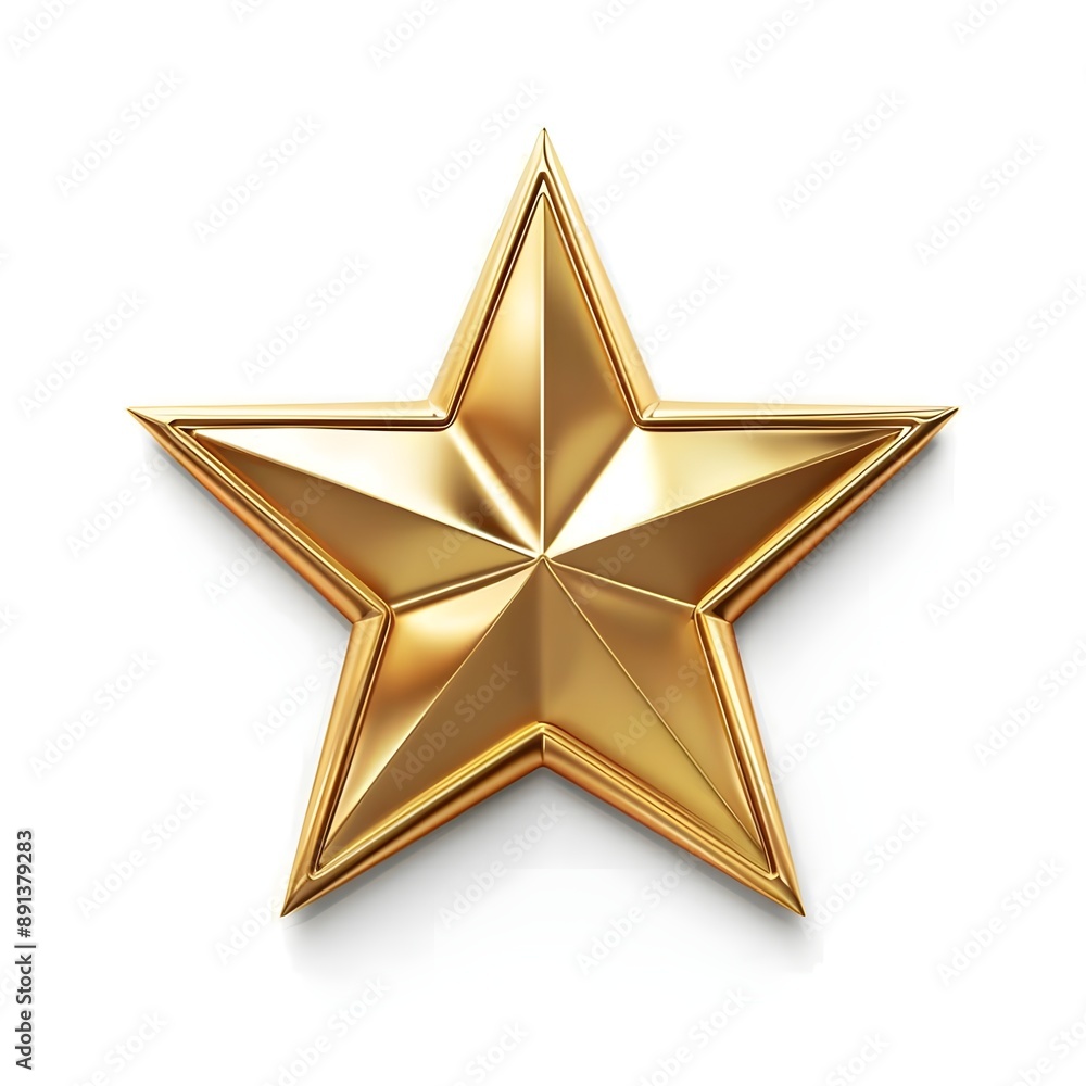 A golden five-pointed star icon with simple, smooth lines on a white ...