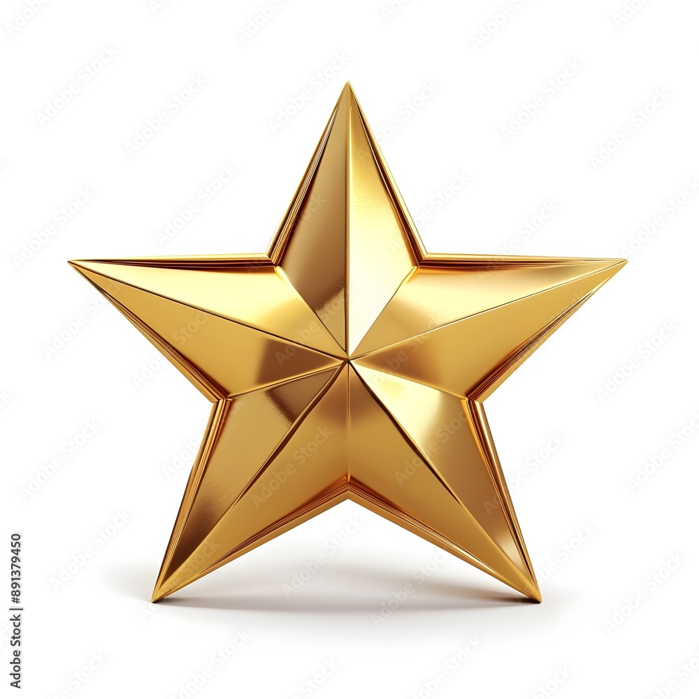 A golden five-pointed star icon in a simple and minimalist style on a ...