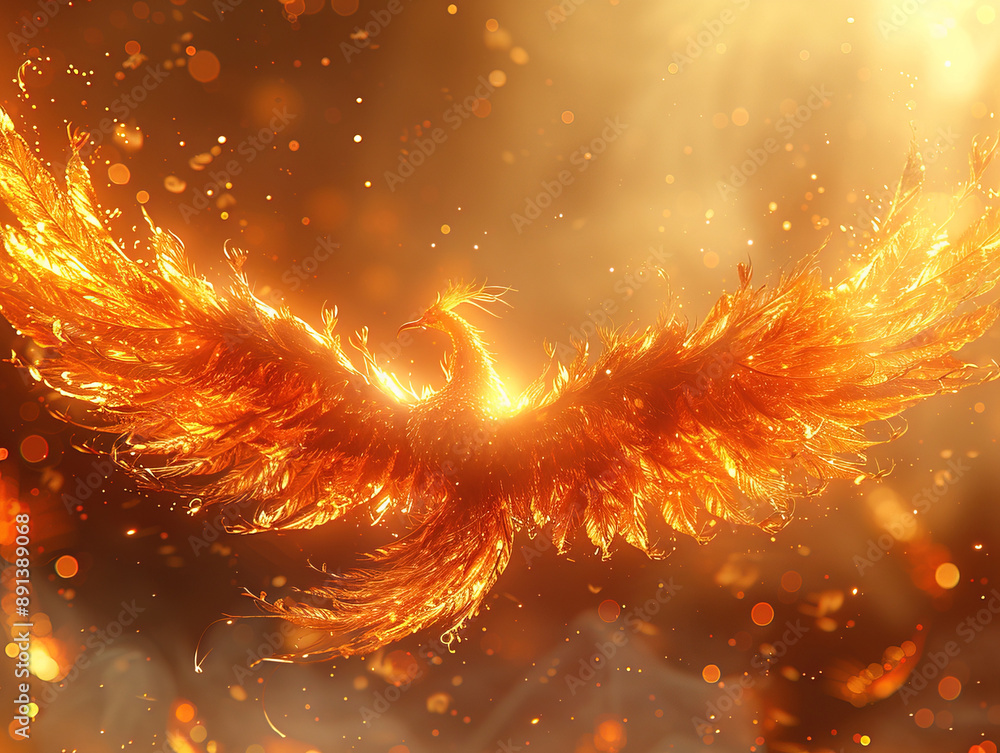 Phoenix bird fire fantasy firebird abstract magic 3D eagle animal ...