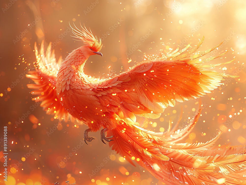 Phoenix bird fire fantasy firebird abstract magic 3D eagle animal ...