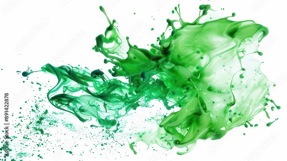 dynamic green paint splash frozen in midexplosion highspeed photography ...