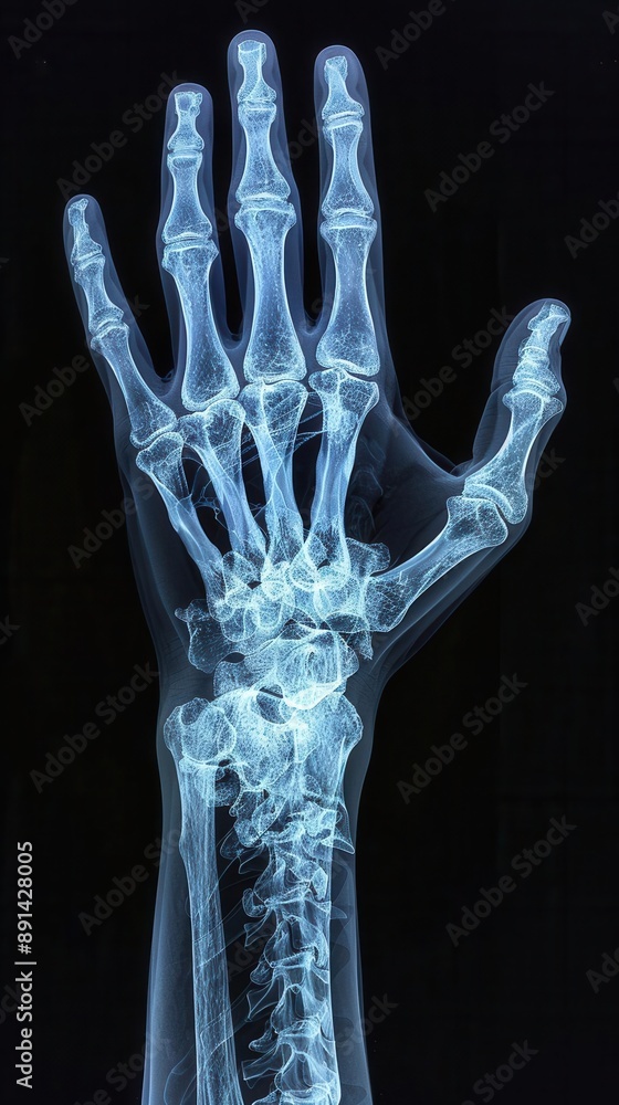 The clear and detailed Xray view of a hand, highlighting the ulna and ...