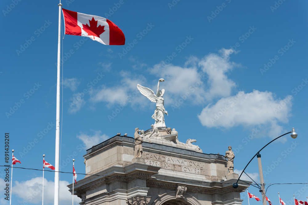 detail of Princes' Gates, a triumphal arch and monumental landmark ...