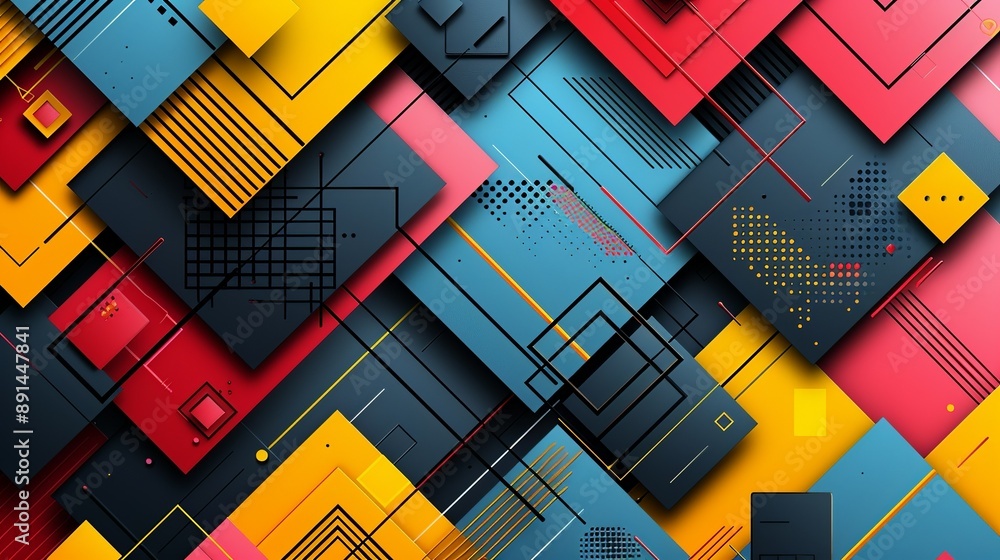 Abstract background featuring overlapping geometric shapes in ...