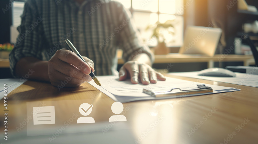 Human Resources concept, Selection of workers in recruitment, right employee for the right job ...