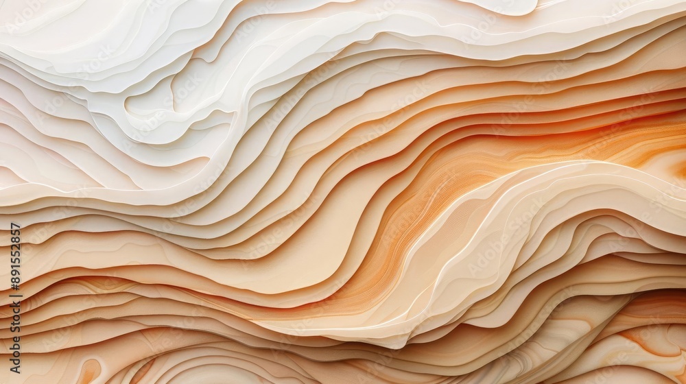 Abstract topographic pattern with layered paper texture in warm hues ...