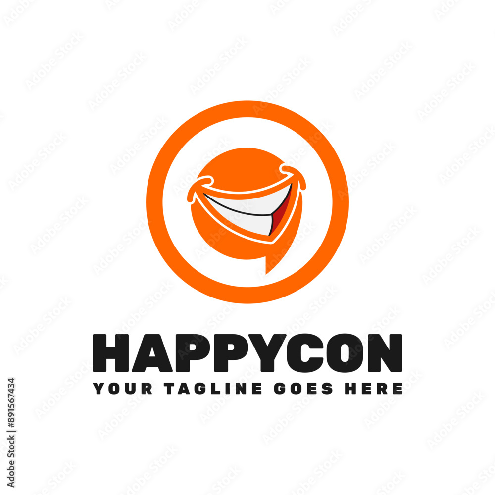 This is a logo for "Happy Talk." The logo is a chat emoji inside a ...
