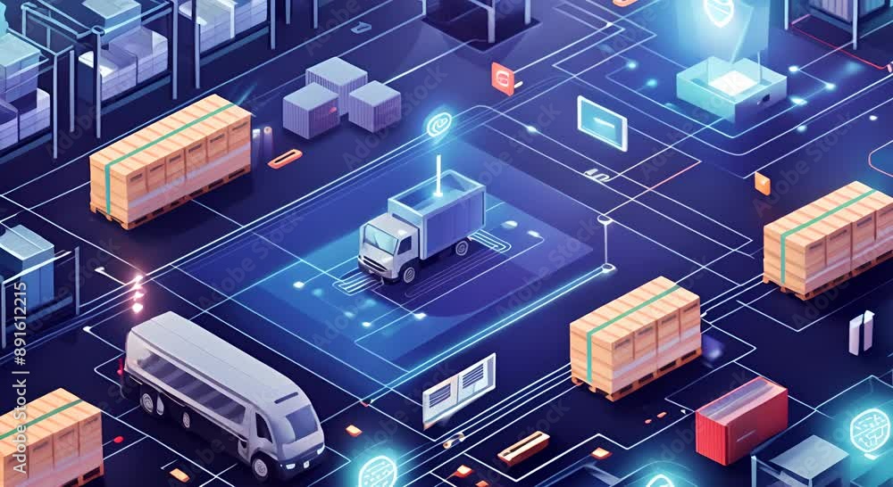 Smart warehouse management system with connected IoT devices that ...