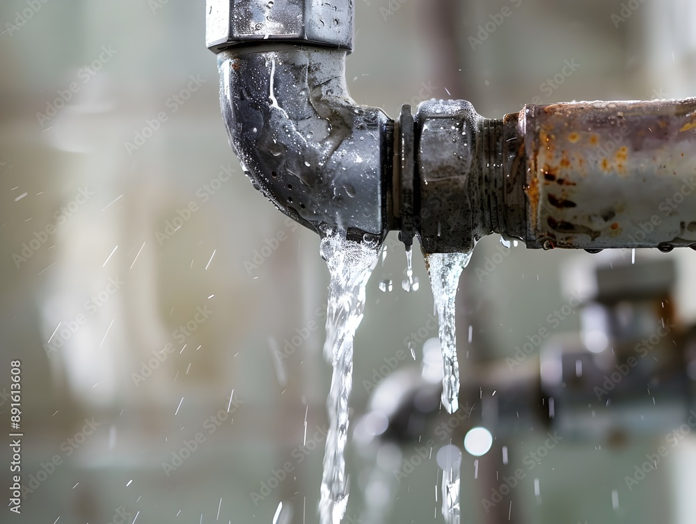 Leaking Water Pipe Malfunction Causing Damage and Flooding Accident ...