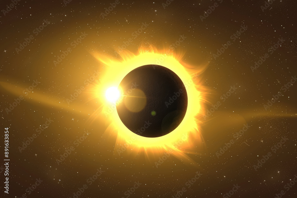 Glorious view of a solar eclipse, with the moon covering the sun ...