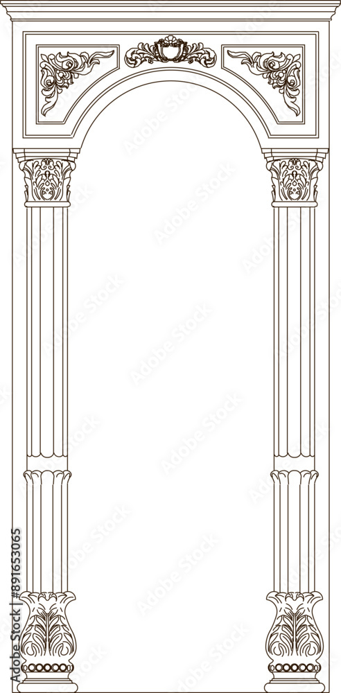 Sketch illustration silhouette vector drawing detail design of old ...