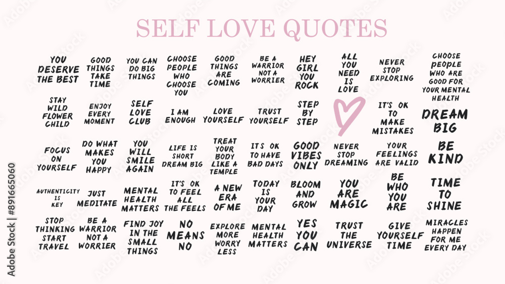 Self love and self care positive inspirational psychological quotes ...