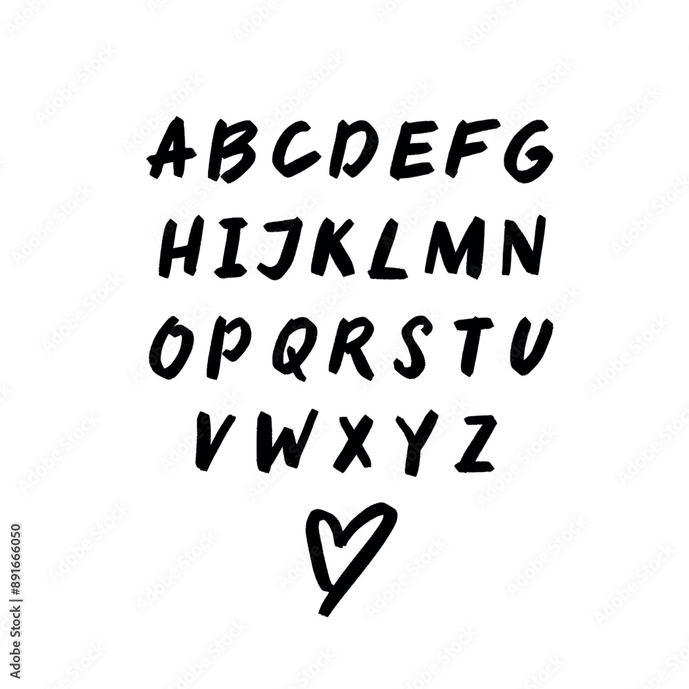 Handwritten vector calligraphy lettering typeface, font. Hand drawn ...