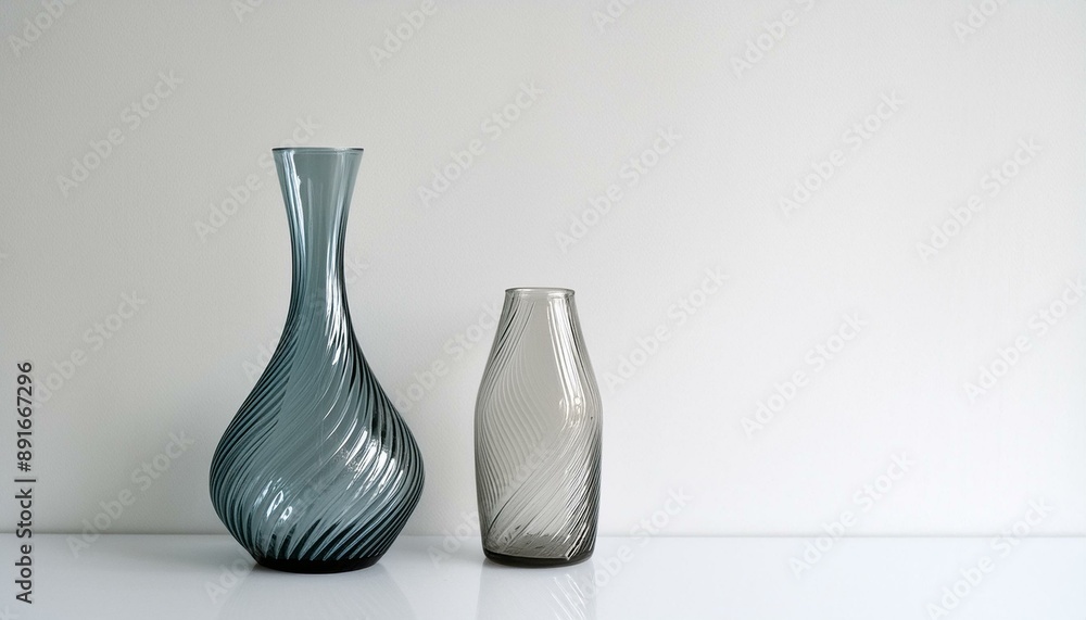 Glass vase mockup on white background, highlighting the brands logo and ...