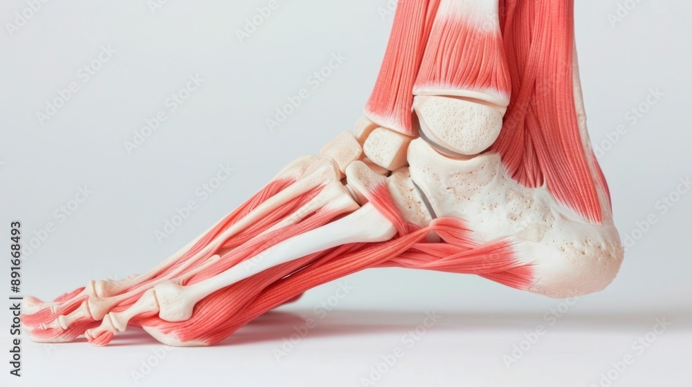 Highly detailed medical diagram illustrating the intricate musculature ...