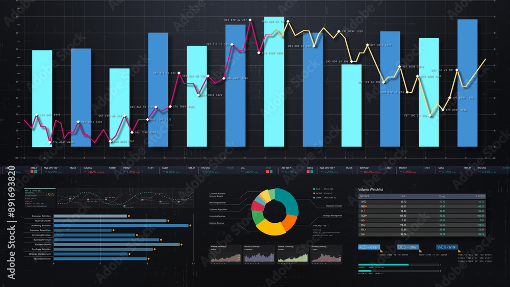 Dynamic data visuals for business info graphics, animated charts, and ...
