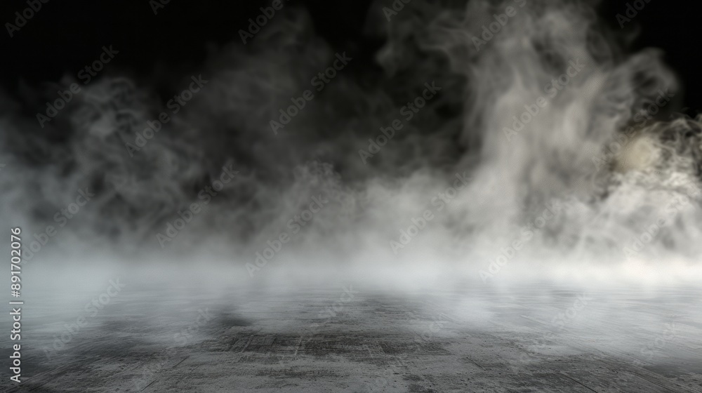 Smoke black ground fog cloud floor mist background steam dust dark ...