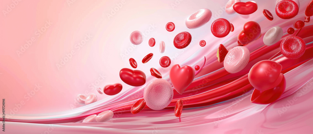 Explore a flat design illustration depicting blood flow obstruction in ...