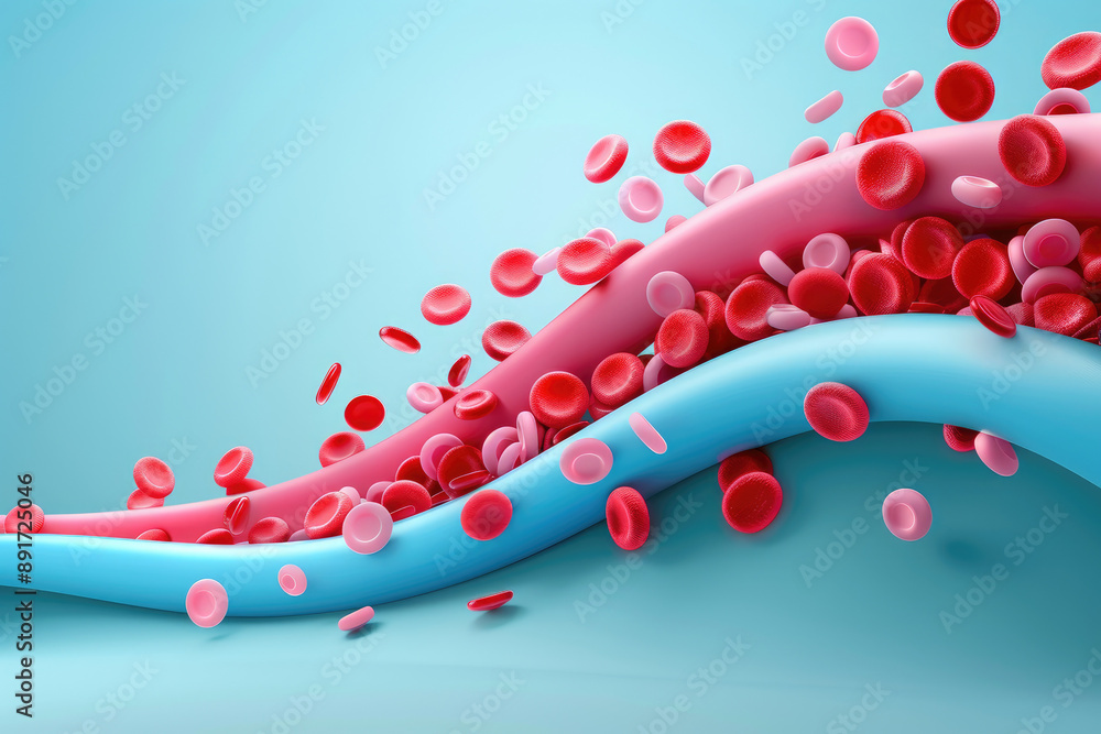 Flat design illustration depicting fatty streaks in arteries ...