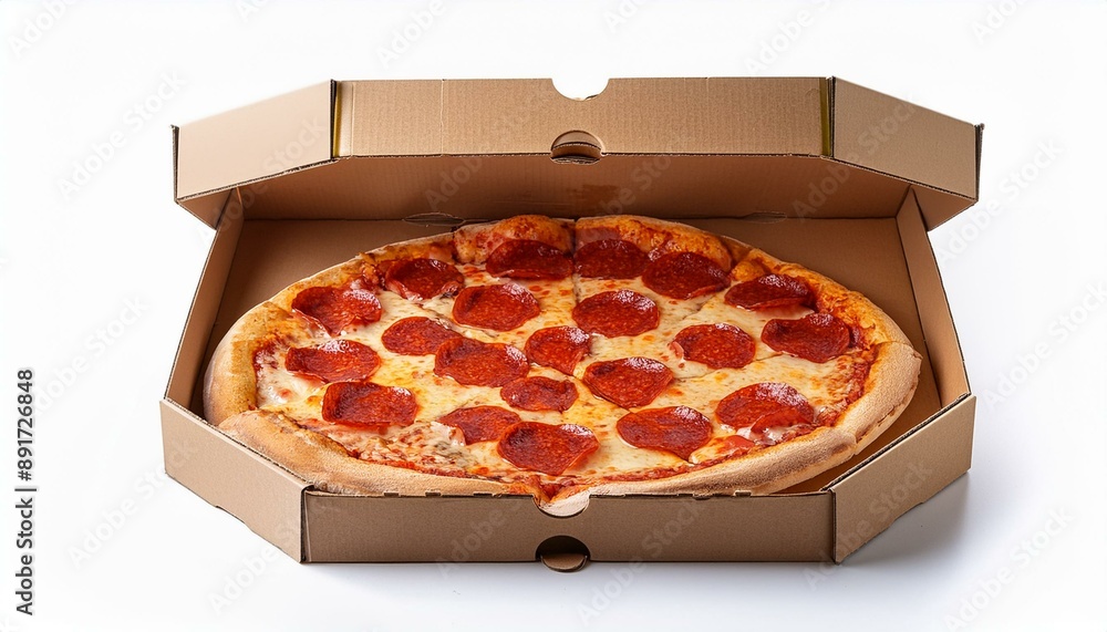 pizza box pepperoni inside top open photo transparent background ...