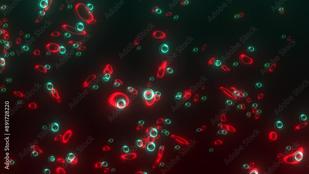 3D Animation of Cell division under a microscope. Dividing and ...