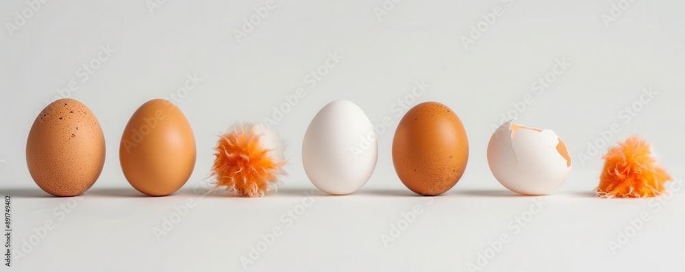 Time-lapse sequence of a chicken egg hatching, step-by-step progression ...