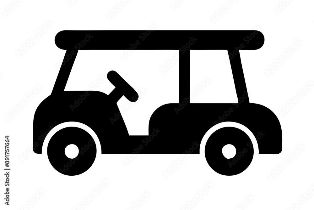 Golf cart icon. Filled golf cart icon for website design and mobile ...