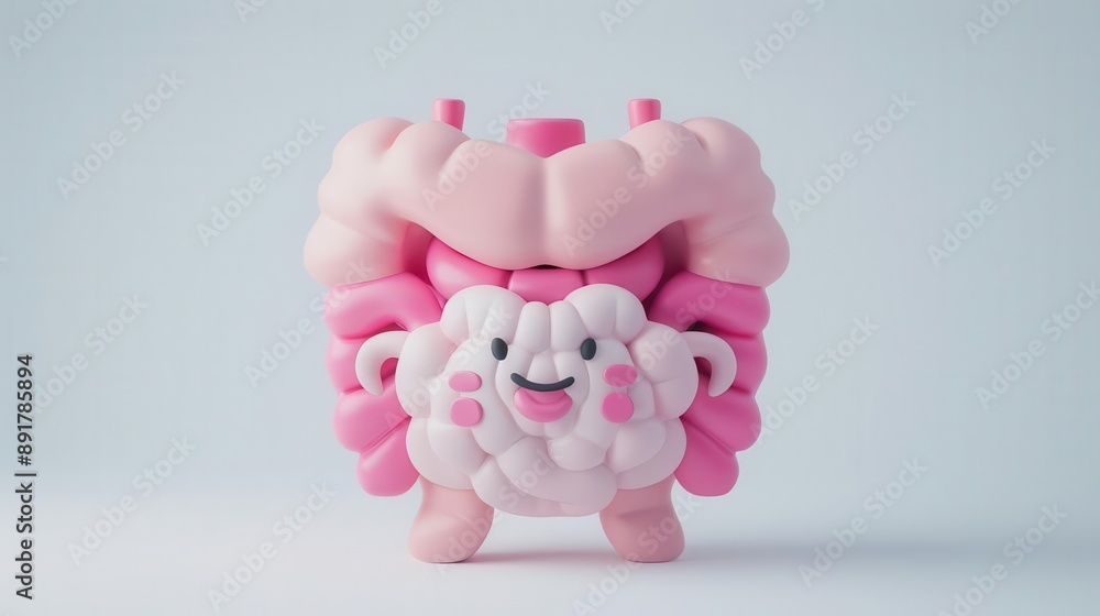 Adorable clay Intestine full body Pastel color 3D clay icon, Blender 3D ...