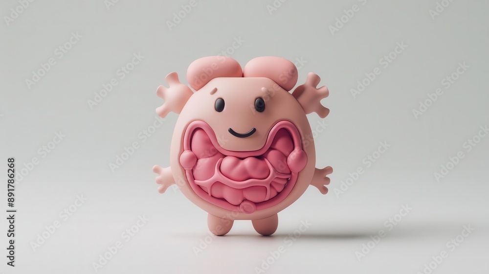 Adorable clay Gallbladder full body Monochrome color 3D clay icon ...
